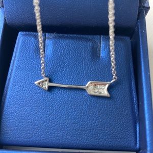 Sterling | Jewelry | Sterling Silver Crystal Embellished Arrow Necklace ...